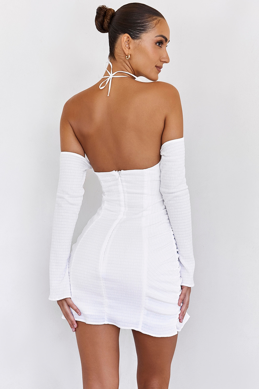 Clothing : Mini Dresses : Mistress Rocks 'Reaction' White Halter Neck Dress
